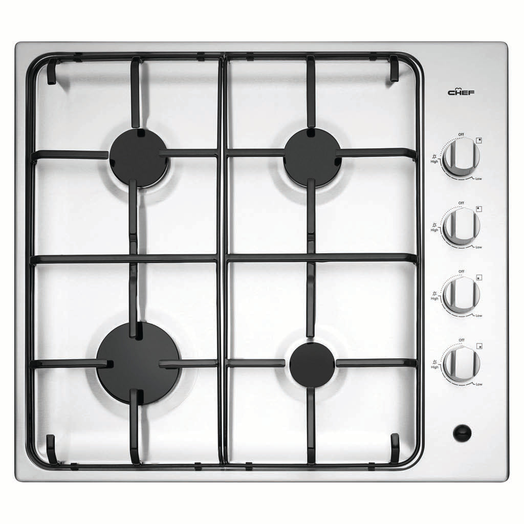 CHEF CHG642SB 60cm Gas Stainless Steel Cooktop - Stove Doctor